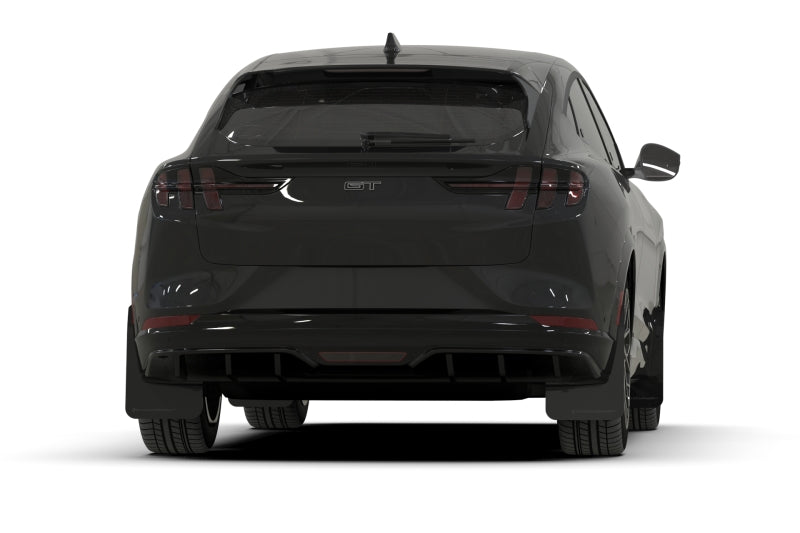 Rally Armor 21-25 Ford Mustang Mach-E/GT/Rally Black Mud Flap w/White ...